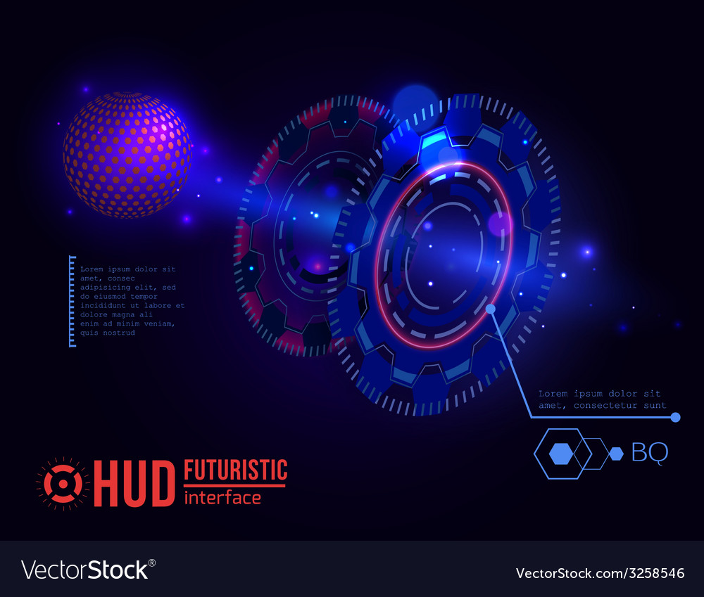 Futuristic hud interface elements Royalty Free Vector Image