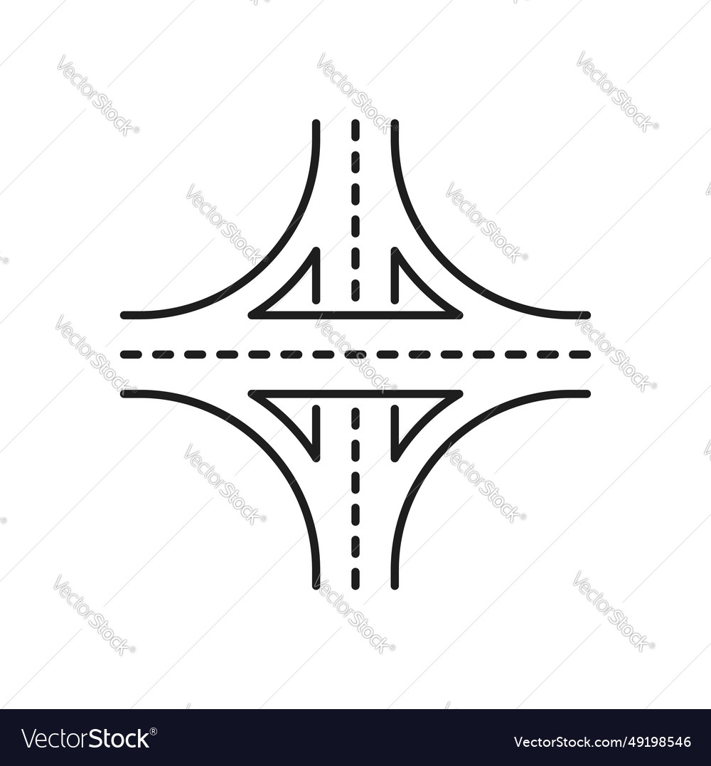 Highway road line icon interchange crossroad Vector Image Highway road line icon interchange crossroad Vector Image