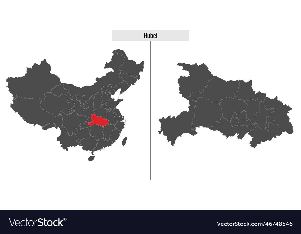 Map of hubei province china Royalty Free Vector Image Map of hubei province china Royalty Free Vector Image