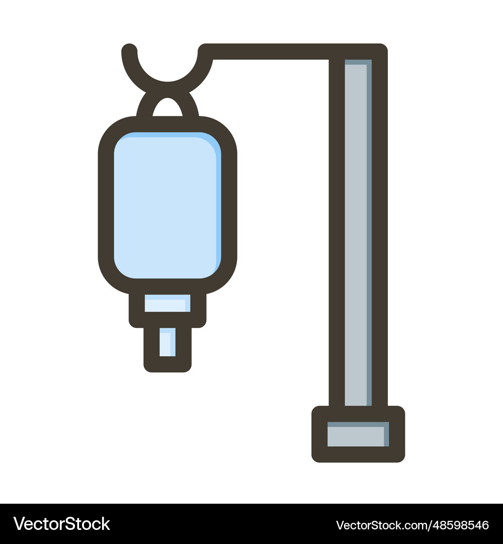 Medical drip thick line filled colors Royalty Free Vector