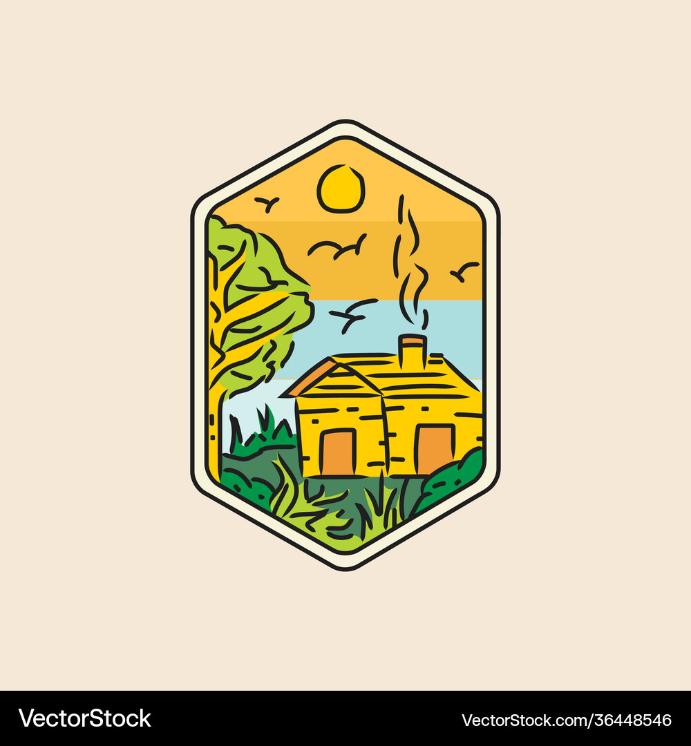 Retro home badge and emblem design Royalty Free Vector Image