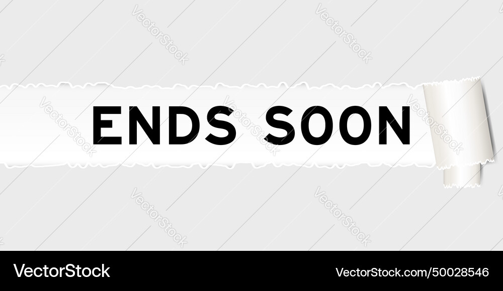 Ripped gray paper background that have word ends Vector Image