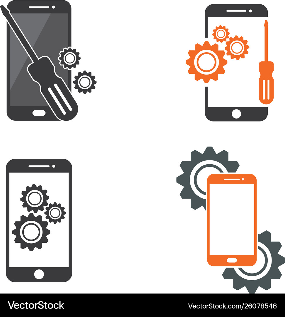 Smartphone repair logo icon design Royalty Free Vector Image