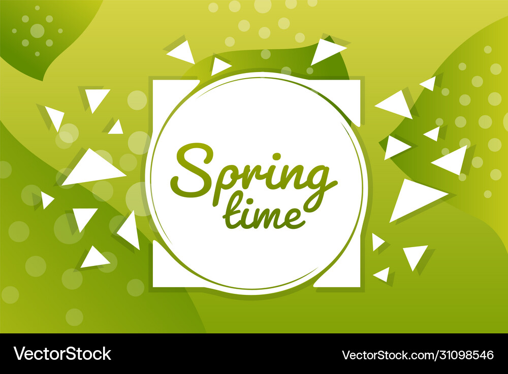 Spring time hand drawn poster vintage lettering Vector Image