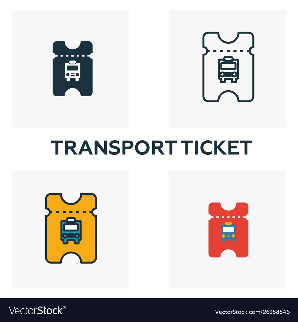 Transport ticket outline icon thin style design Vector Image Transport ticket outline icon thin style design Vector Image