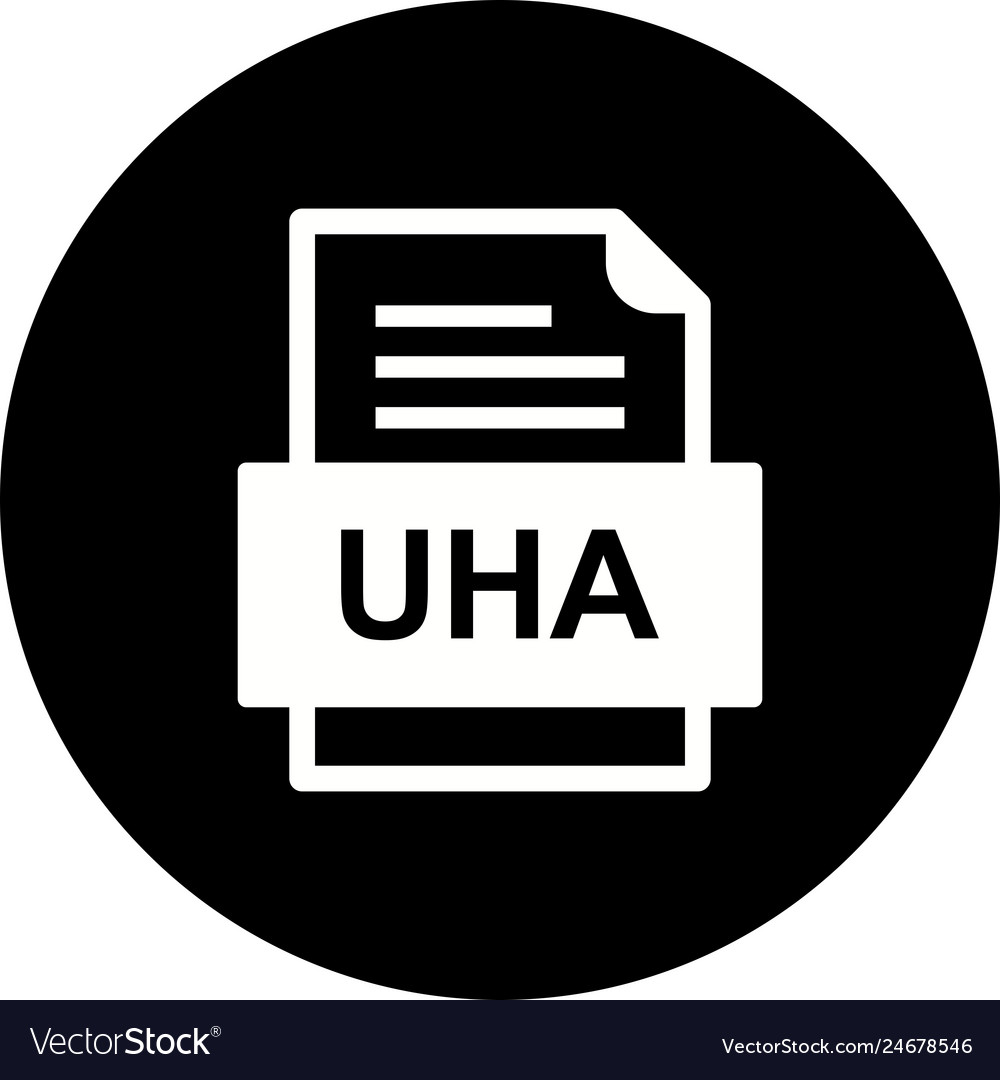 Uha file document icon Royalty Free Vector Image
