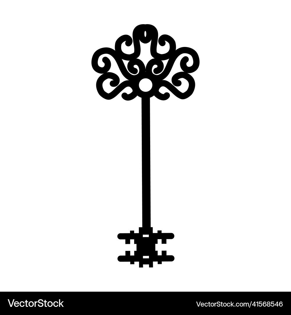 Vintage key old design drawing engraving retro Vector Image