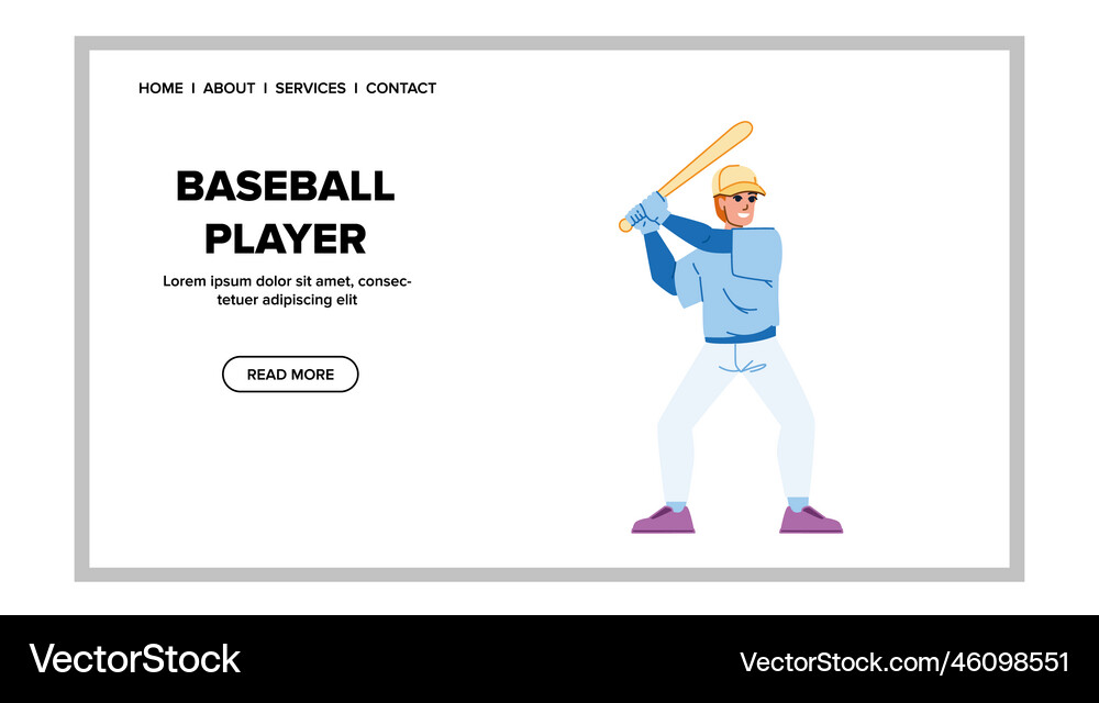 Baseball player Royalty Free Vector Image - VectorStock