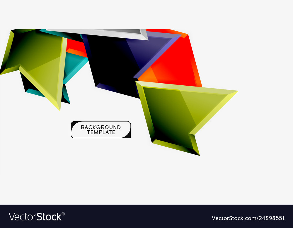 Bright colorful triangular poly 3d composition Vector Image