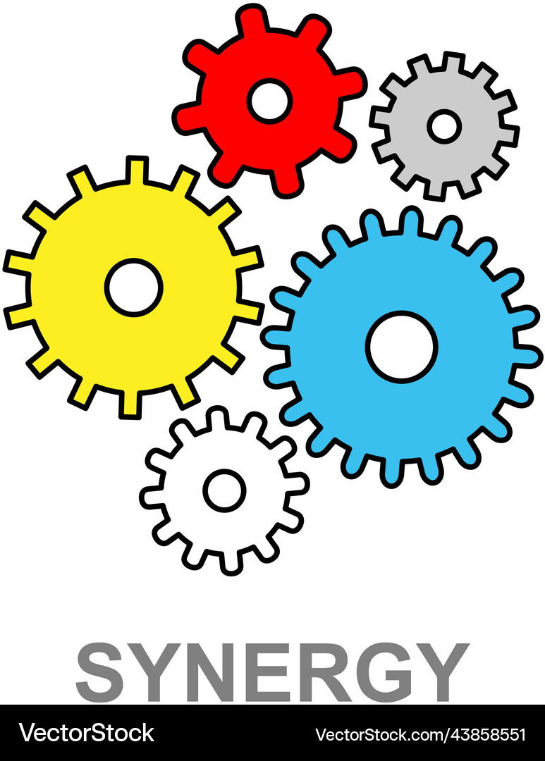 Business synergy and teamwork abstract Royalty Free Vector