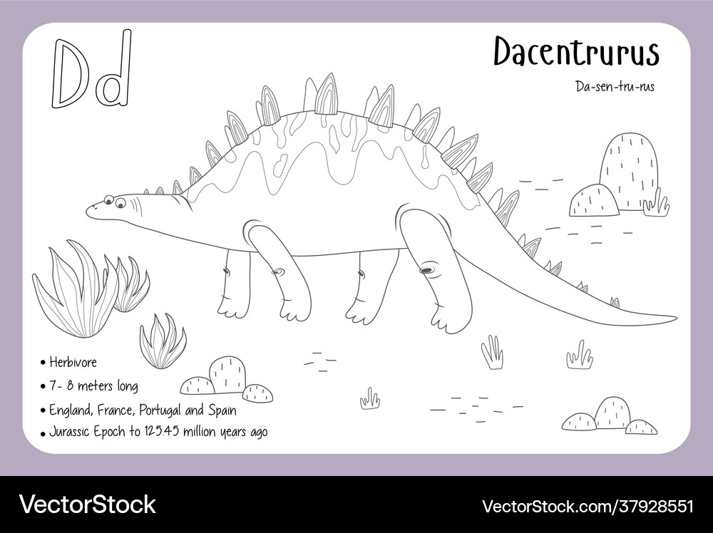 Coloring cards with dinosaurs and alphabet Vector Image