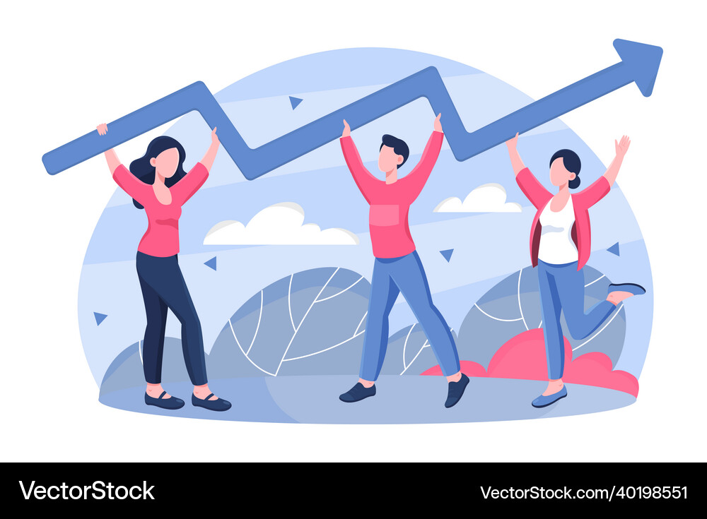 Concept of success improvement Royalty Free Vector Image