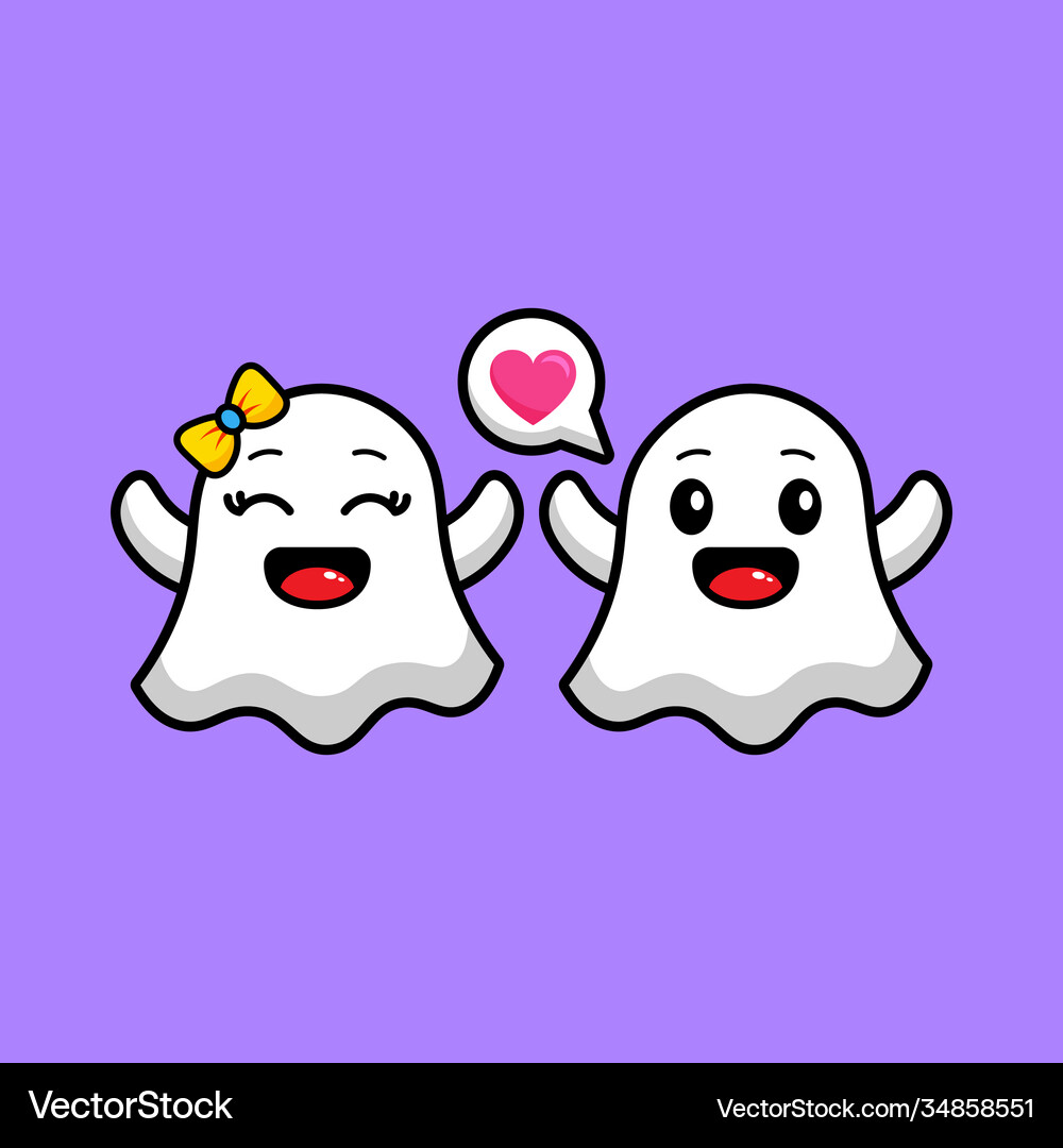 Cute ghost cartoon eps Royalty Free Vector Image