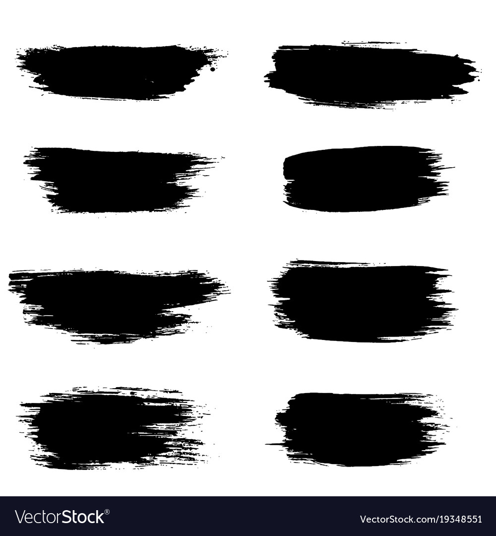 Grunge ink brush strokes freehand black brushes Vector Image