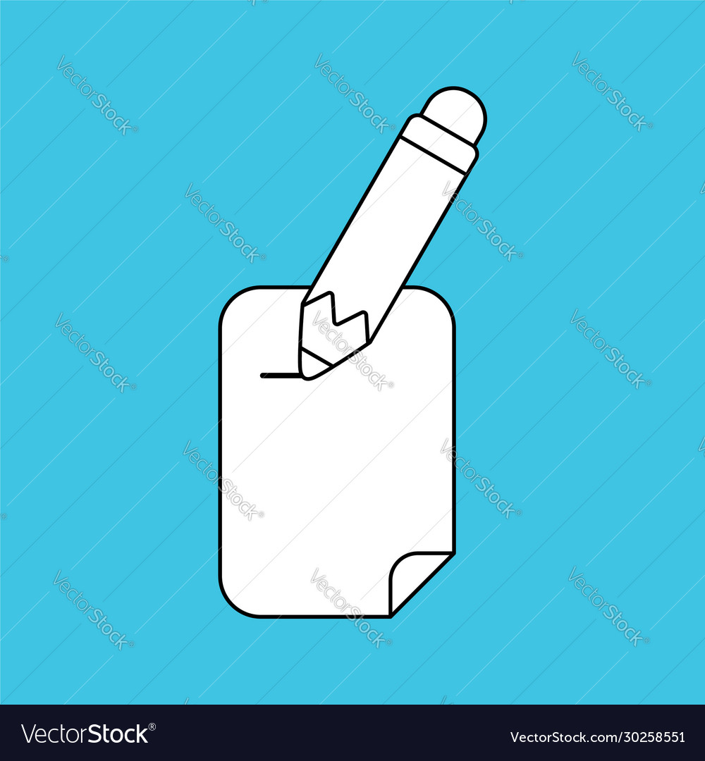 icon-concept-writing-paper-with-pencil-royalty-free-vector