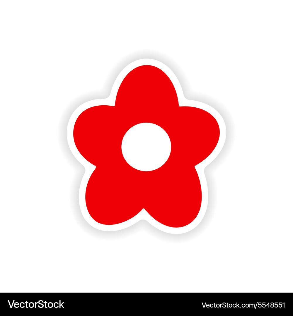 Icon sticker realistic design on paper flower Vector Image