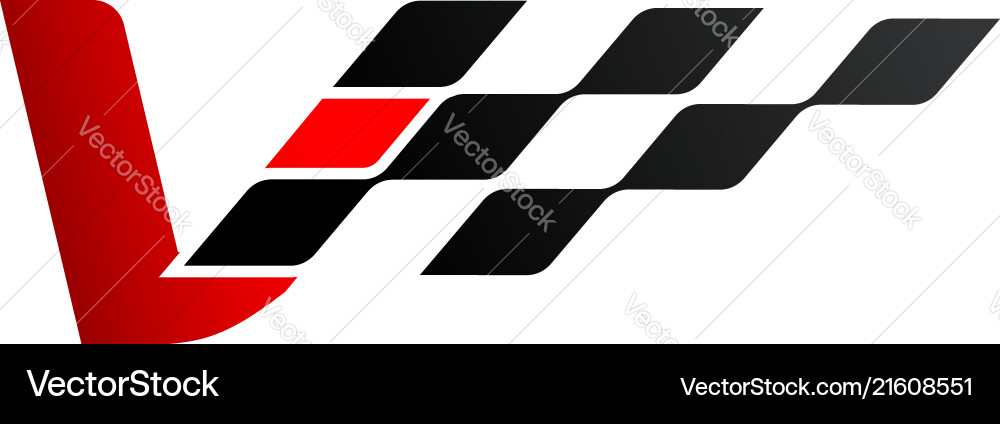 Letter v with racing flag logo Royalty Free Vector Image