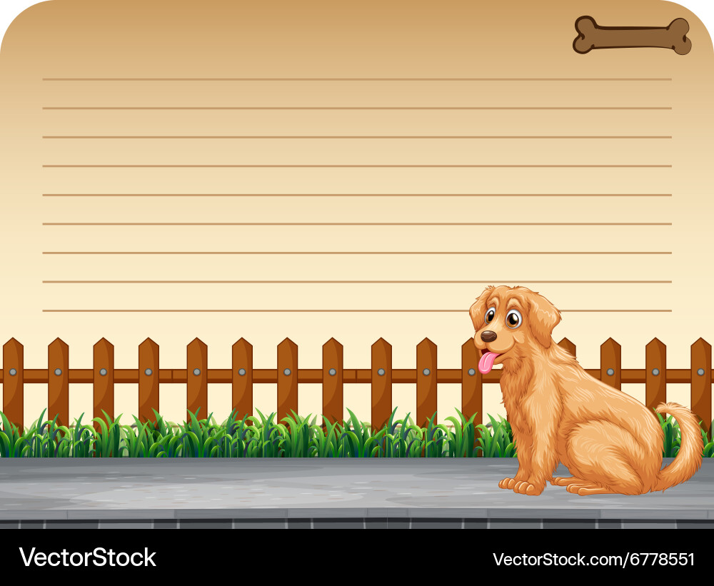 Line paper design with pet dog Royalty Free Vector Image