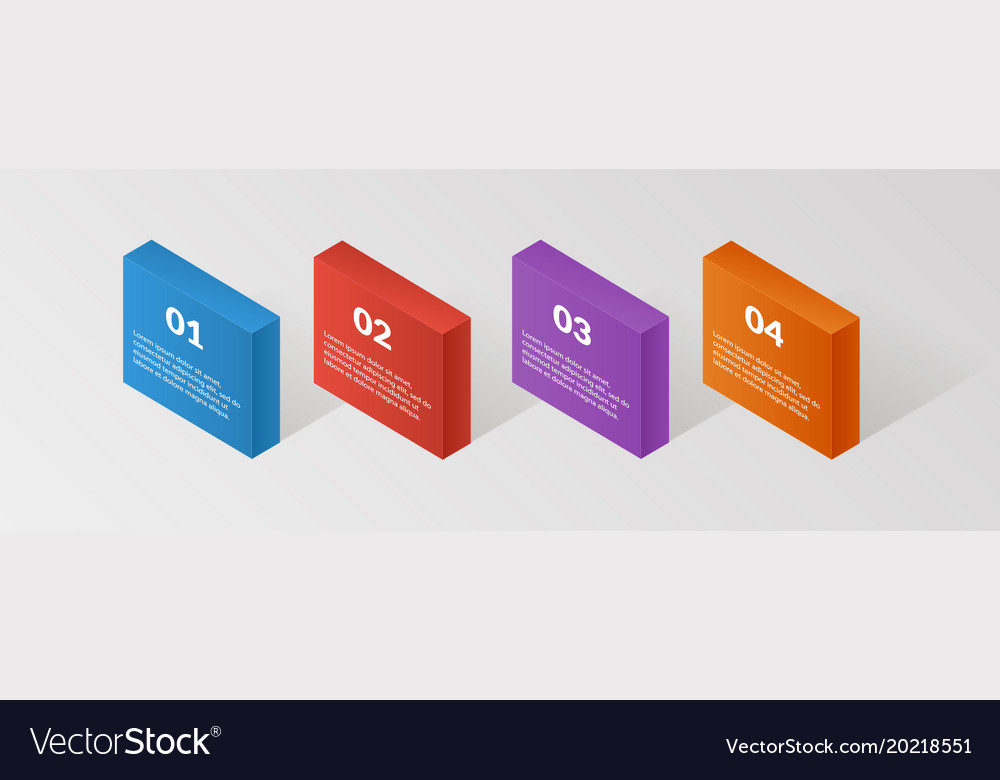 Modern isometric infographics steps elements Vector Image