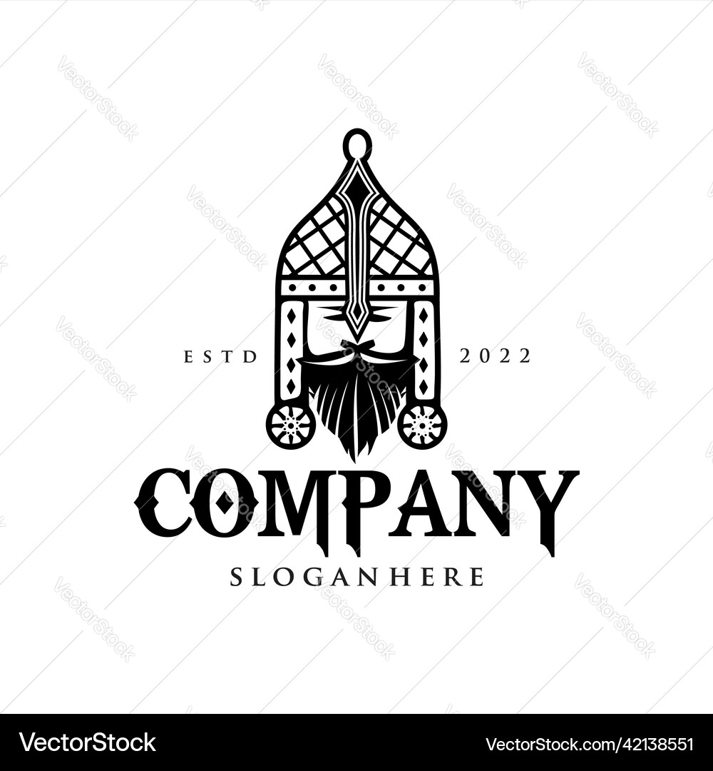 Persian king logo design black silhouette Vector Image