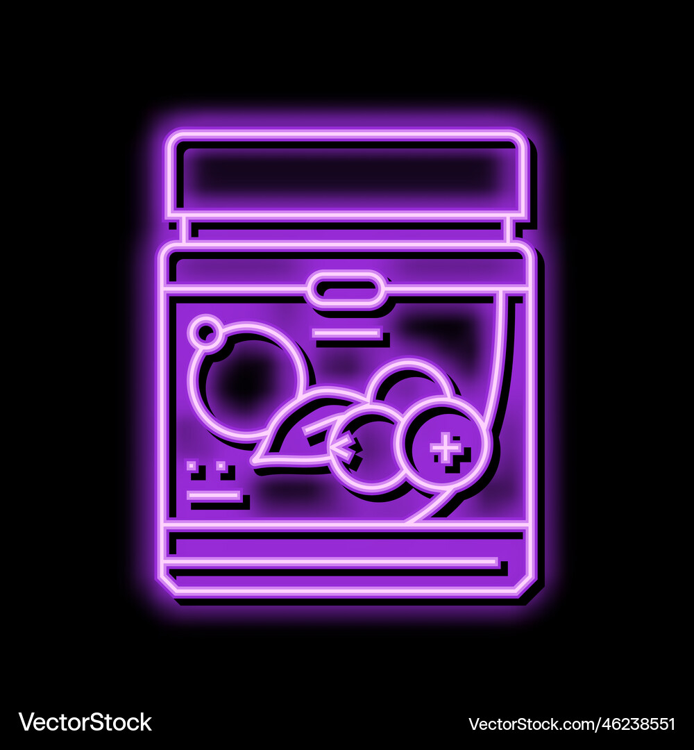 Powder blueberry neon glow icon Royalty Free Vector Image