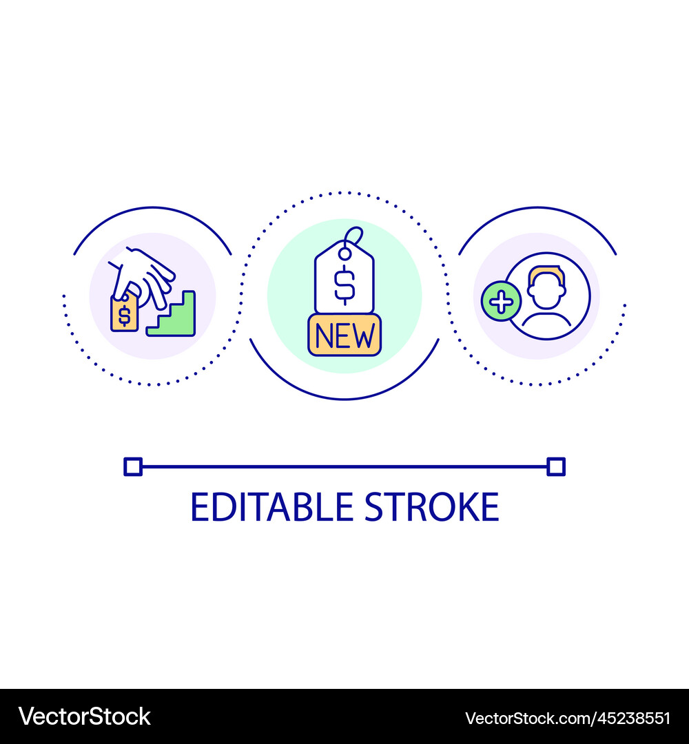 Pricing approach loop concept icon Royalty Free Vector Image