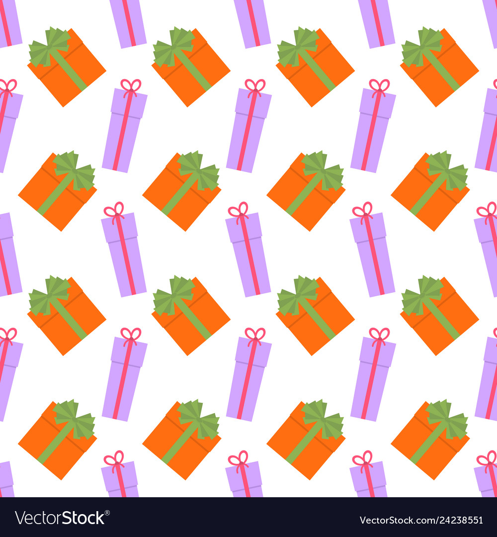 Seamless pattern with gift boxes Royalty Free Vector Image