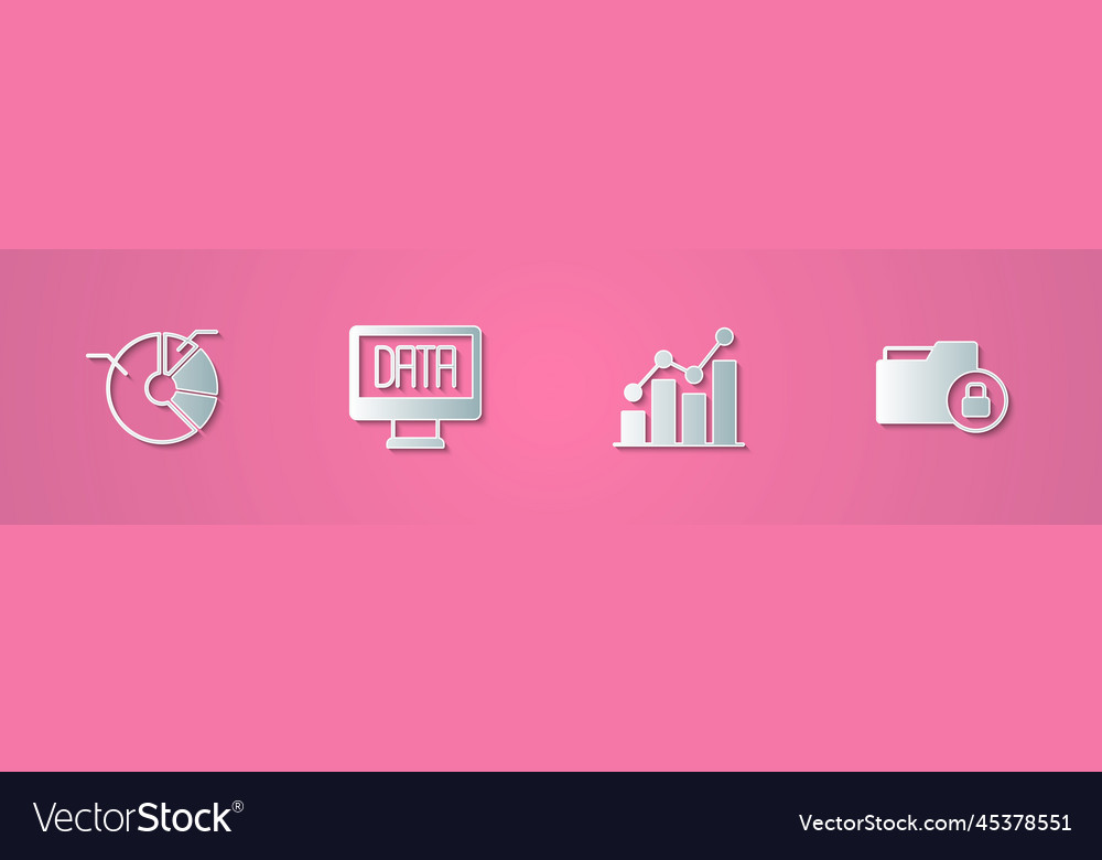 Set paper cut pie chart infographic data analysis Vector Image Set paper cut pie chart infographic data analysis Vector Image