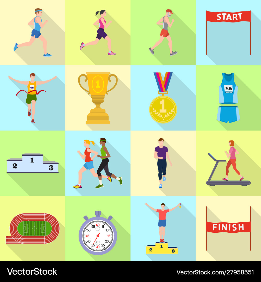 Sport and winner icon set Royalty Free Vector Image
