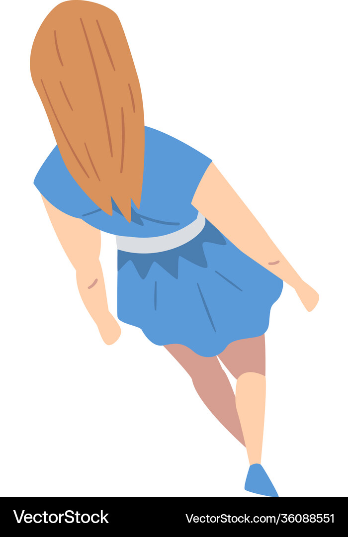 Top view on going and walking woman character Vector Image