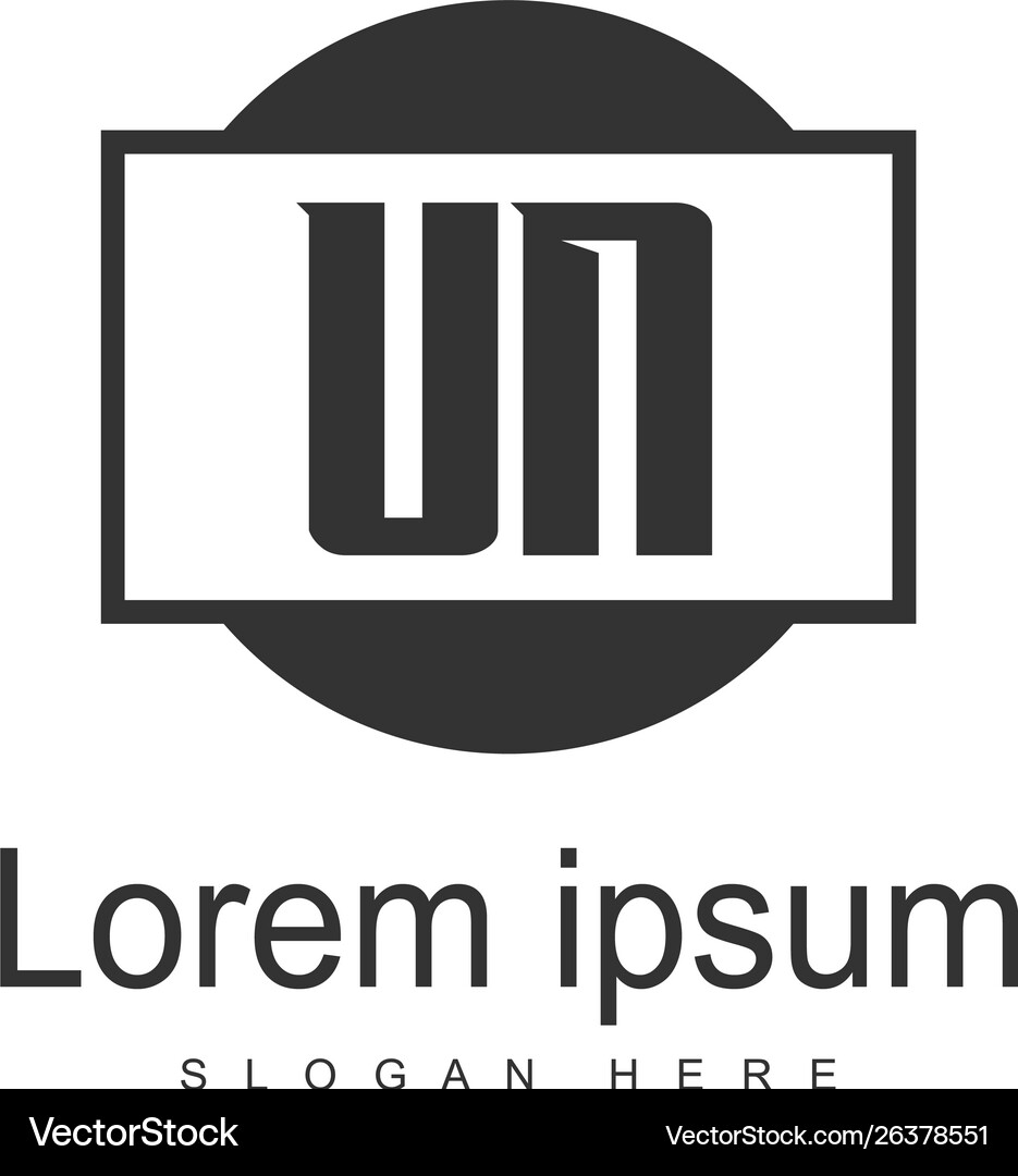 Un letter logo design creative modern letters Vector Image