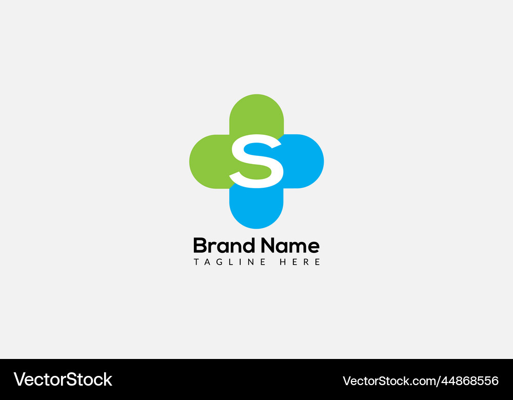 Abstract s letter modern initial medical logo Vector Image
