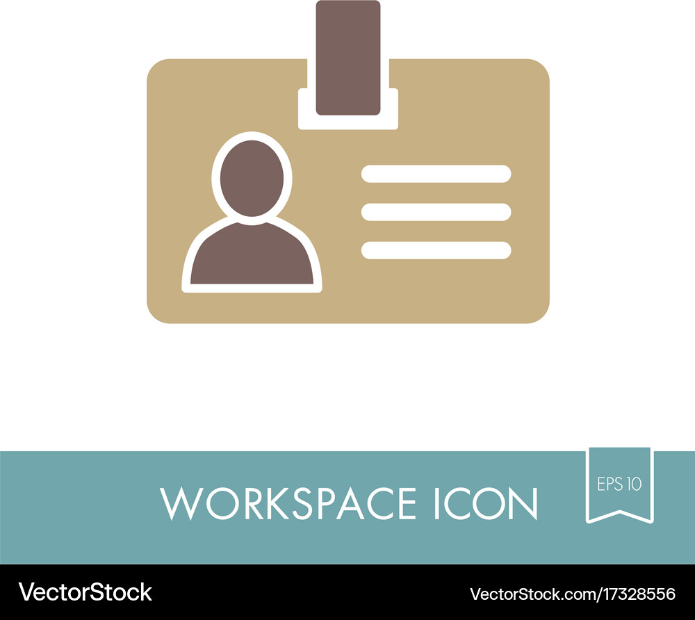Badge outline icon workspace sign Royalty Free Vector Image