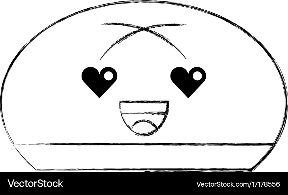Cartoon bread bun food icon Royalty Free Vector Image