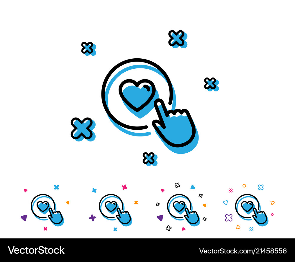 Click like line icon love symbol Royalty Free Vector Image