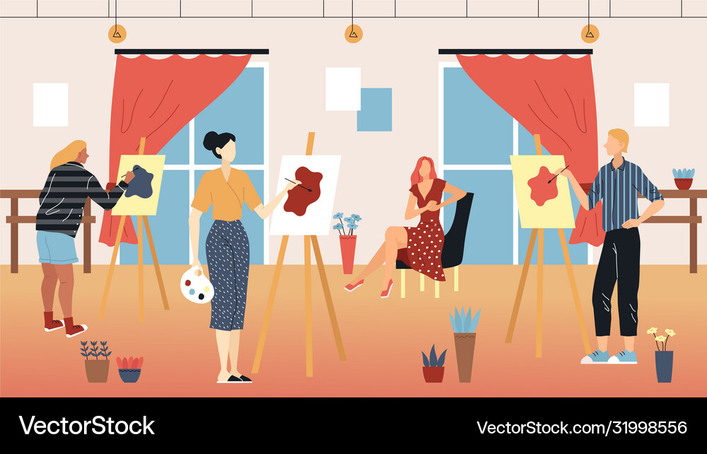 Concept of art school human creativity Royalty Free Vector