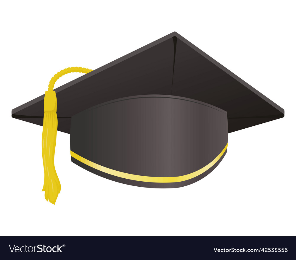 Elegant graduation hat Royalty Free Vector Image