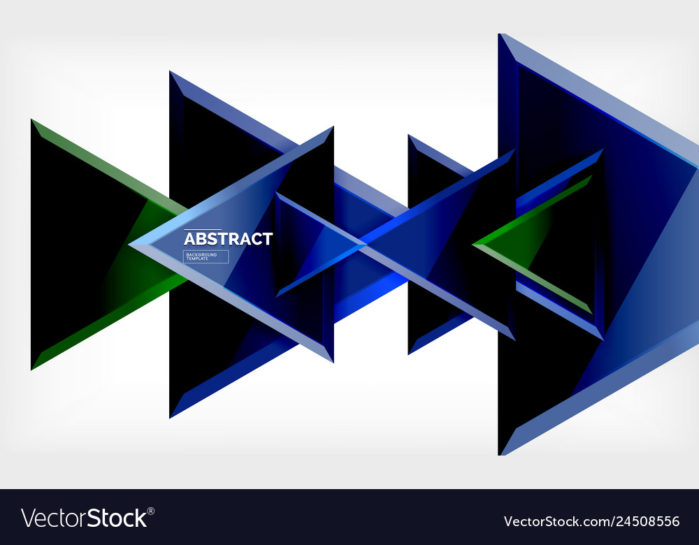 Flying triangles composition geometric background Vector Image