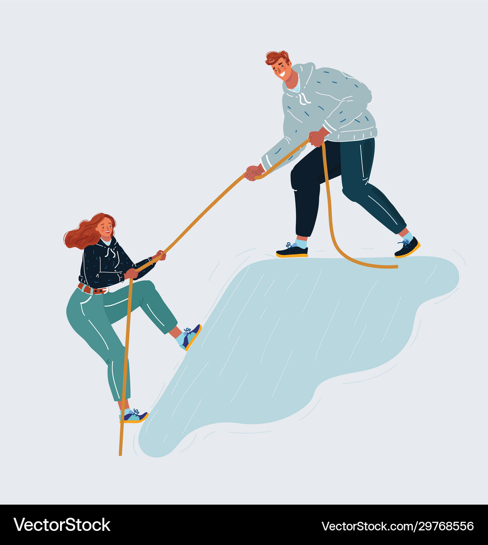 Help and support concept man and woman on white Vector Image