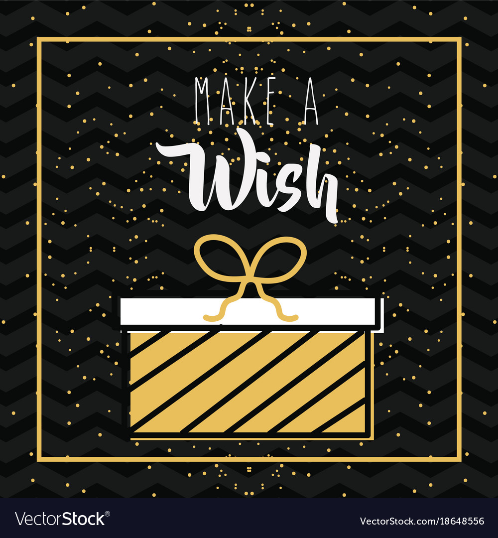 Make a wish gift box stripes celebration sparkles Vector Image