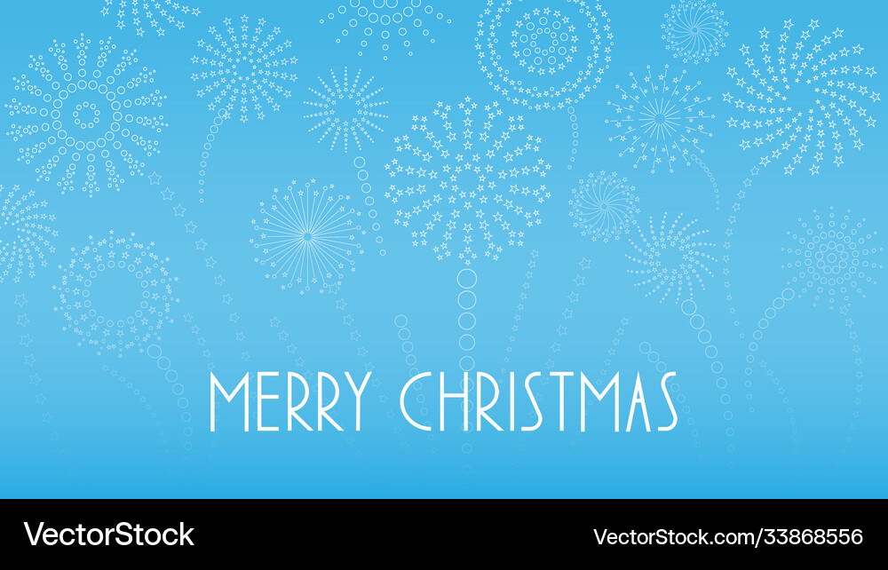 Merry christmas greetings on a blue cold Vector Image