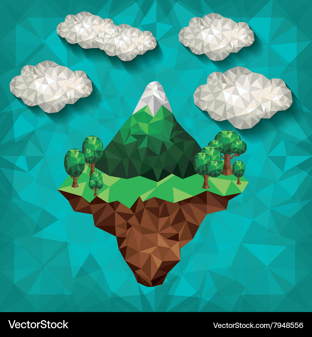 Mountain low poly design Royalty Free Vector Image