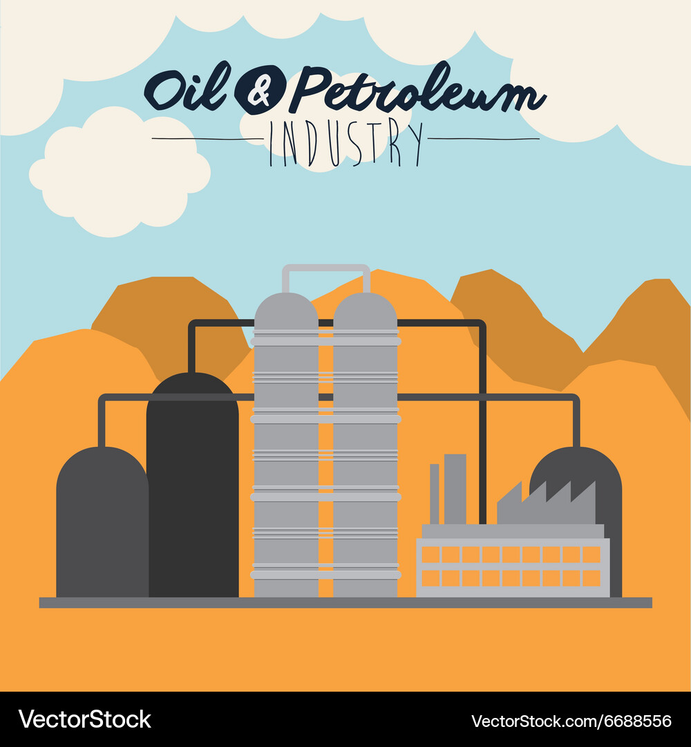 Oil and petroleum industry design Royalty Free Vector Image