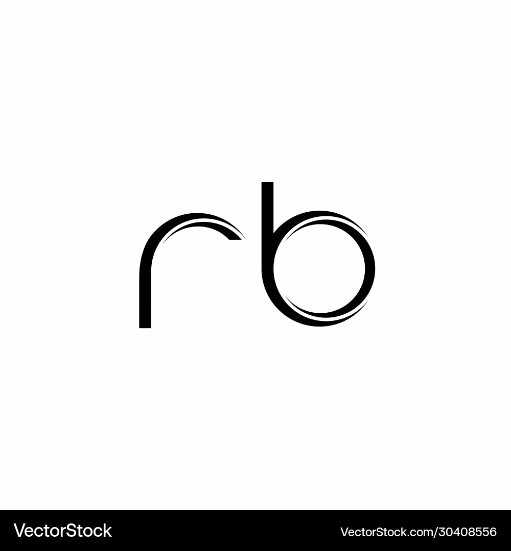 Rb logo monogram with slice rounded modern design Vector Image
