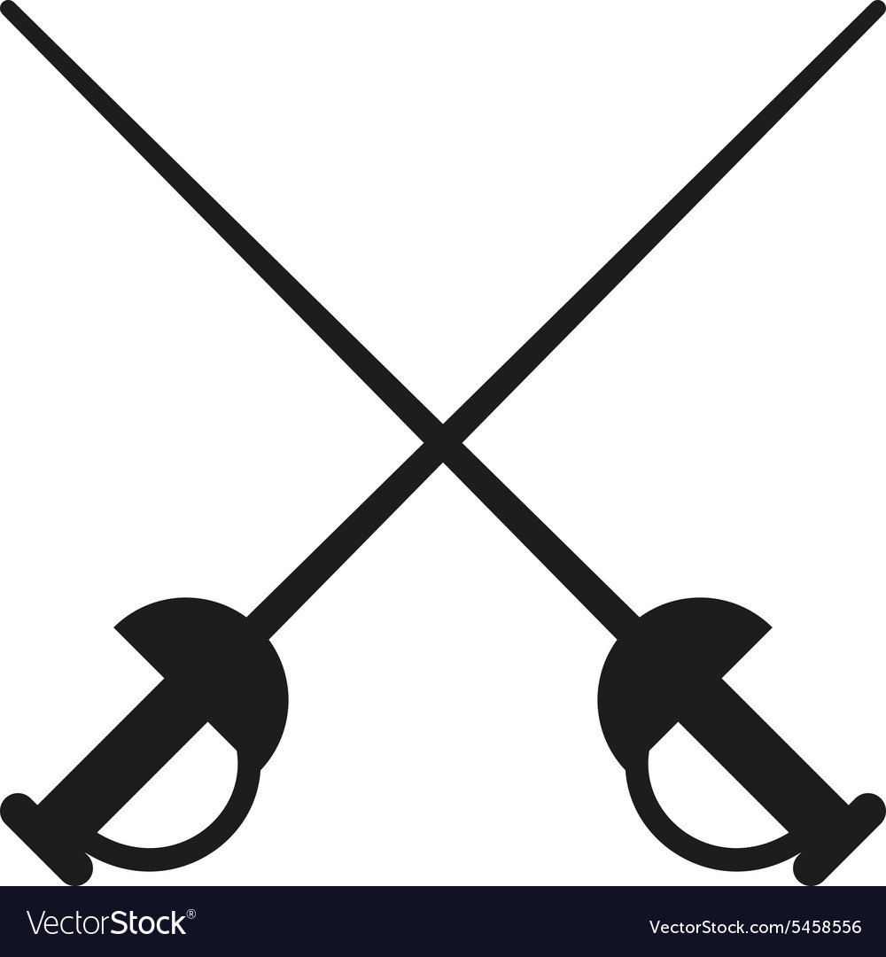 Sword icon epee symbol flat Royalty Free Vector Image