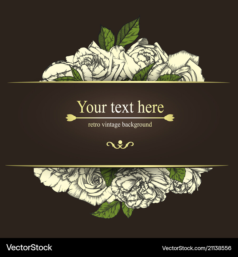 Vintage card with hand drawn roses Royalty Free Vector Image