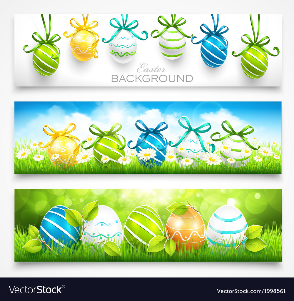 Collection easter banners Royalty Free Vector Image