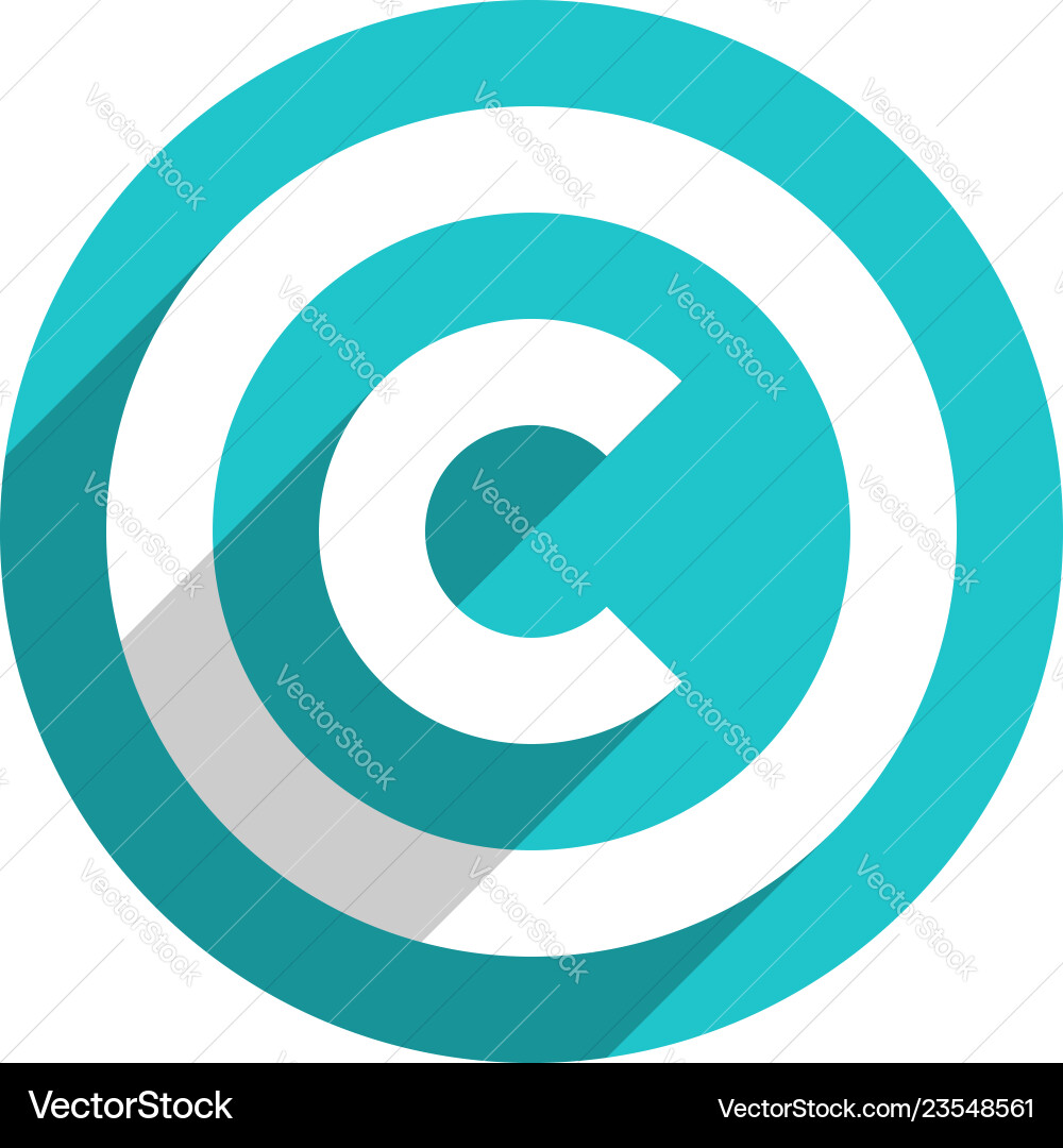 Copyright symbol or sign in flat style Royalty Free Vector