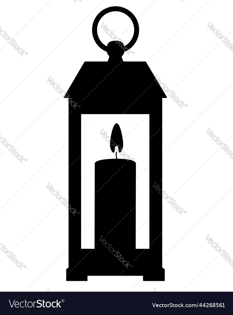 Decorative lantern with a candle inside Royalty Free Vector