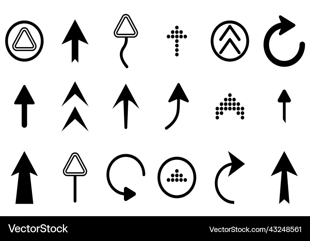 Directional arrow new flat style black arrows Vector Image